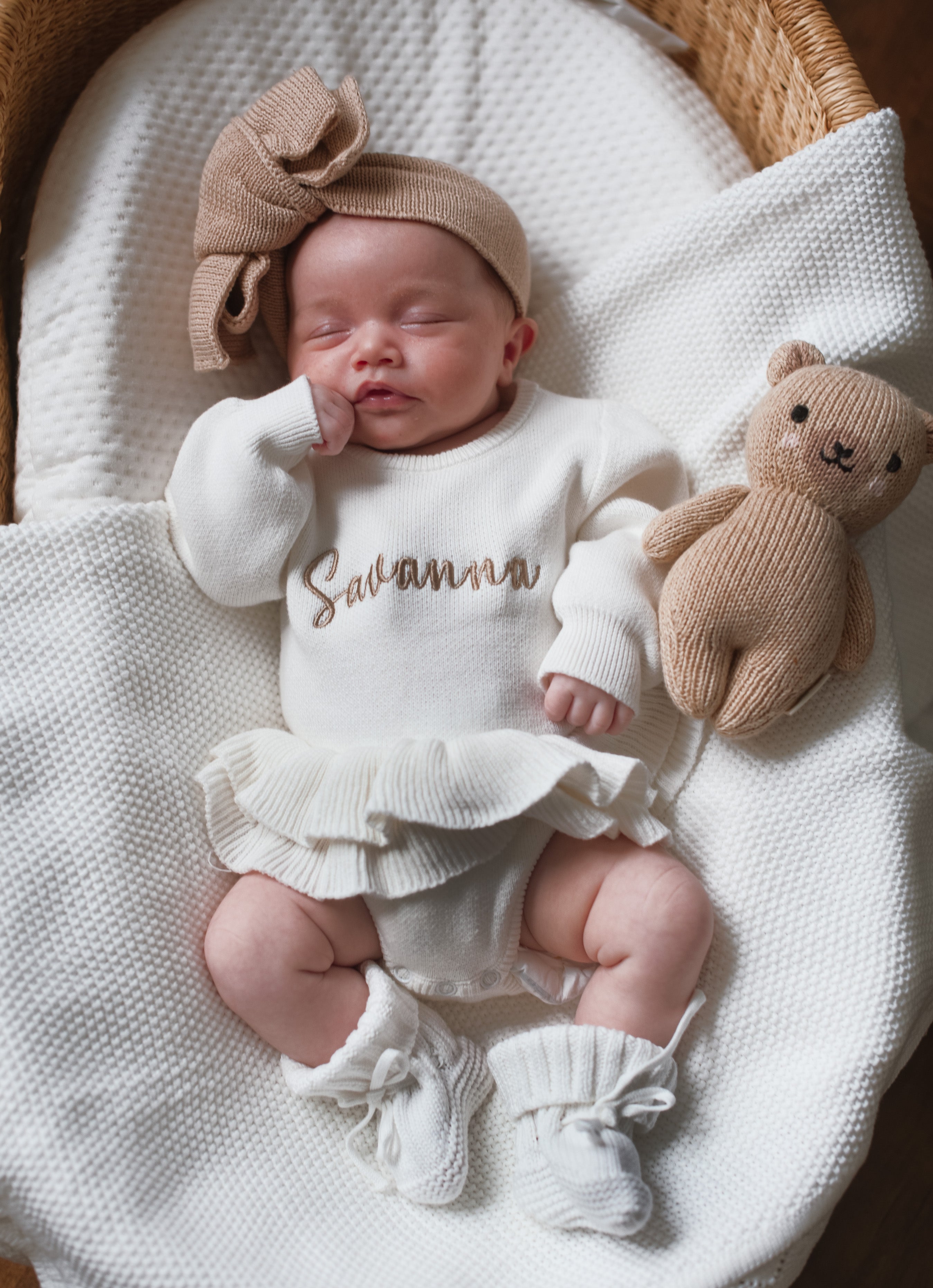 Tutu Knit Personalized Romper - Warm White – Sweet June